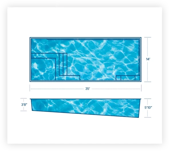 M Series Fiberglass Pools - Indy Discount Pools
